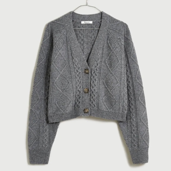 Madewell | Sweaters | Nwt Madewell Cable Knit Cropped Cardigan Sweater | Poshmark